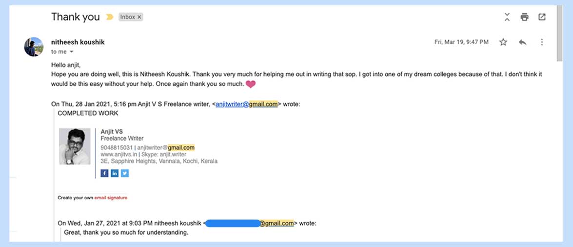 Best Sample SOP for MS in CS with Work Experience | Anjit VS